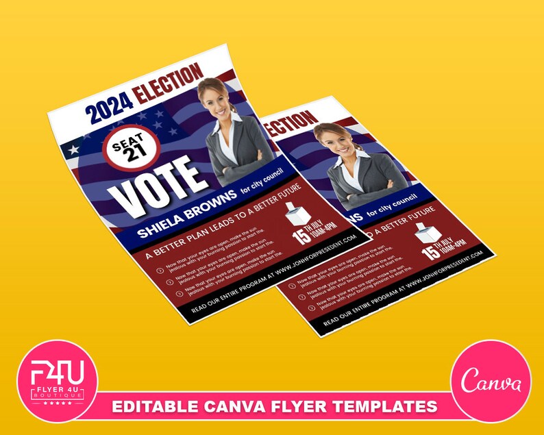 Election Campaing Flyer, DIY Canva Election Campaing Flyer Template ...