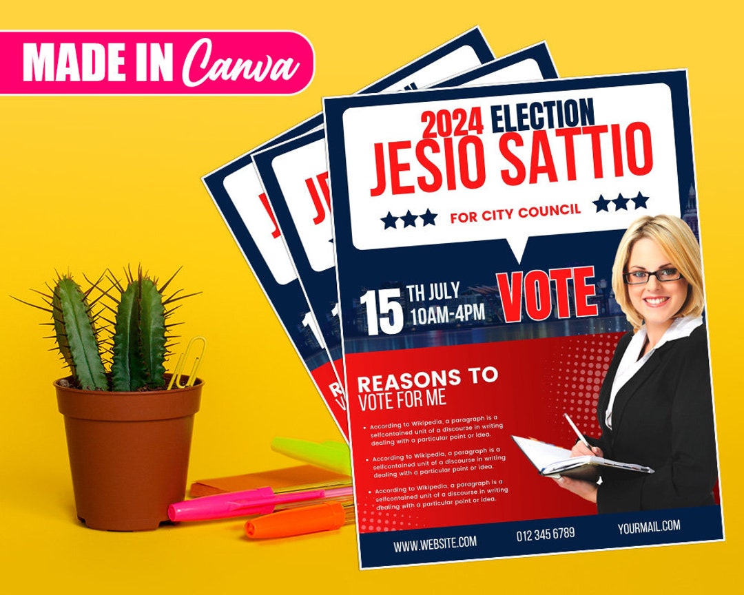 Election Campaing Flyer, DIY Canva Election Campaing Flyer Template ...