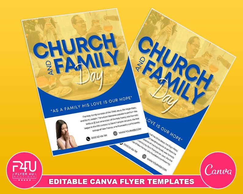 Church Family Day Flyer, DIY Canva Church Family Day Templates ...