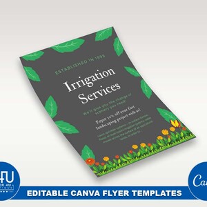 Irrigation Services Flyer, DIY Canva Irrigation Servicesflyer Template ...