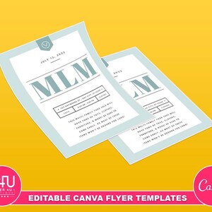 Mlm Flyer DIY Canva Mlm Templates Editable Canva US Letter - Etsy