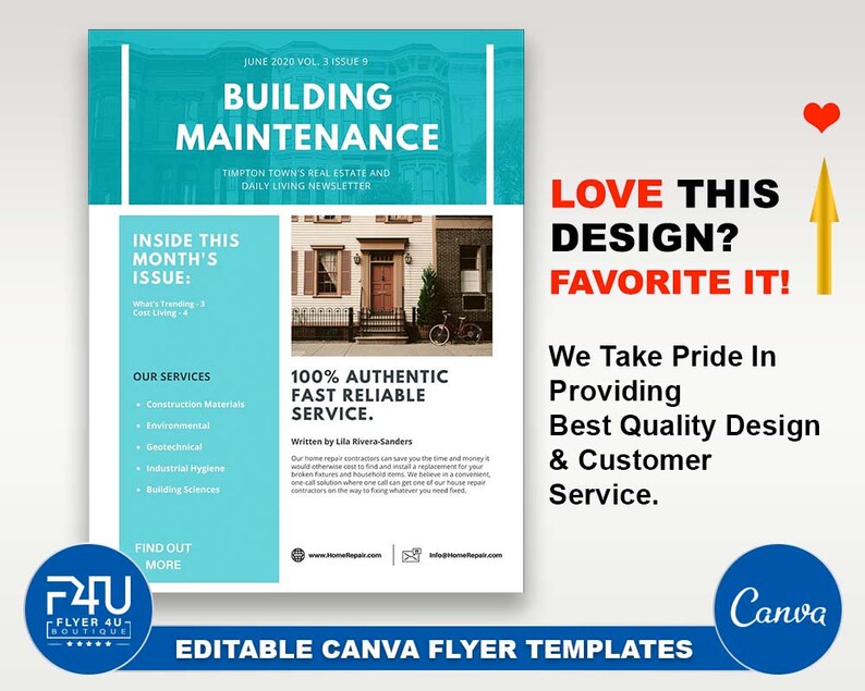 Building Maintenance Service Flyer DIY Canva Building - Etsy