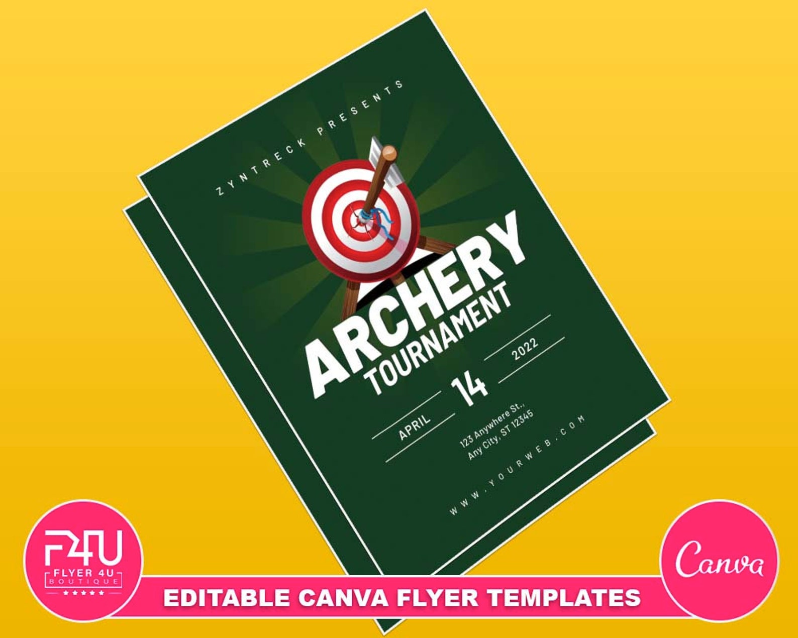Archery Tournament Flyer, DIY Canva Archery Tournament Flyer Template ...