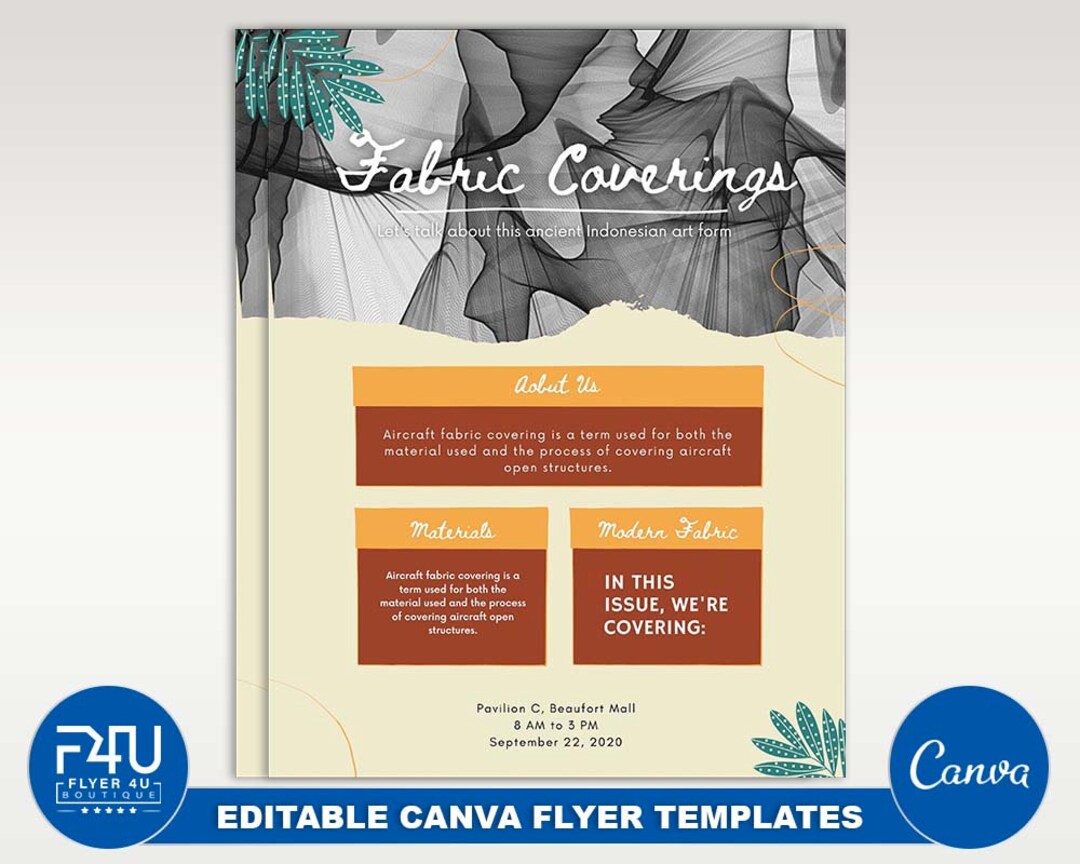 Fabric Covering Flyer, DIY Canva Fabric Covering Flyer Template 2022 ...