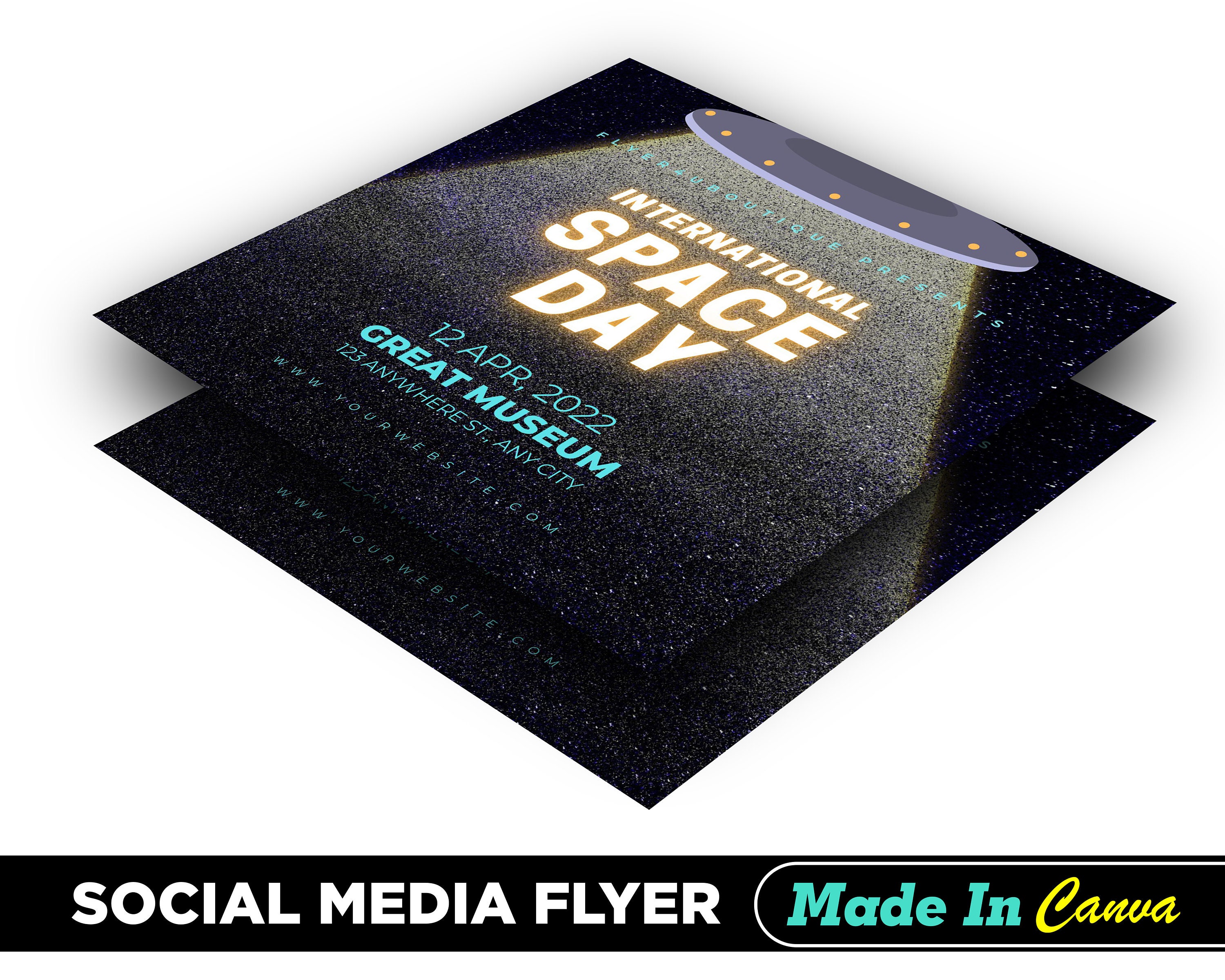 Space Flyer DIY Canva Space Flyer Template 2022 Editable - Etsy