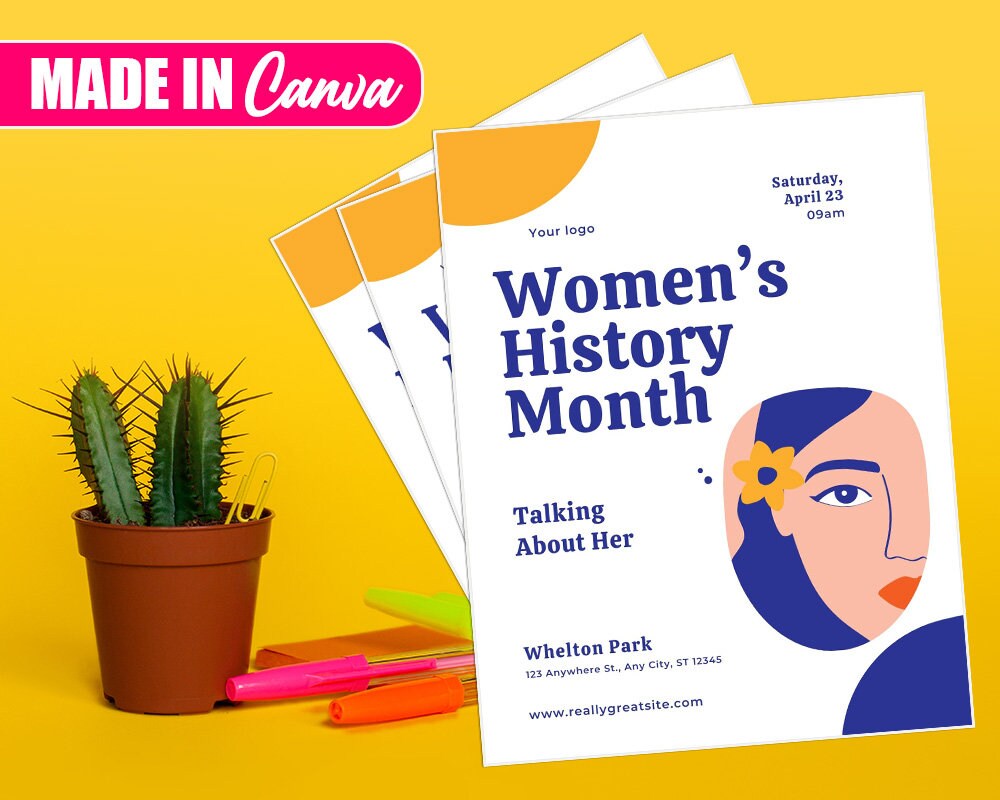 Women's History Month Flyer, DIY Canva Women's History Month Flyer ...