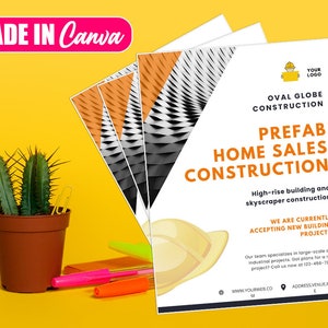 Prefab Home Sales Construction Flyer, DIY Canva Prefab Home ...