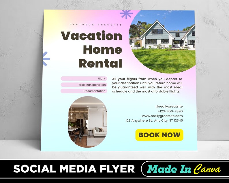 Vacation Home Rental Flyer, DIY Canva Vacation Home Rental Flyer ...