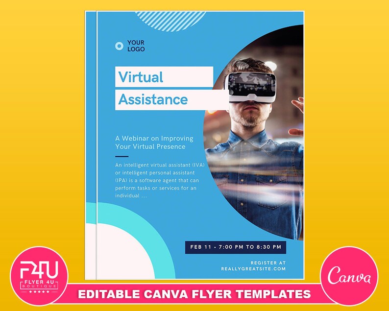 Virtual Assistant Flyer, DIY Canva Virtual Assistant Flyer Template ...