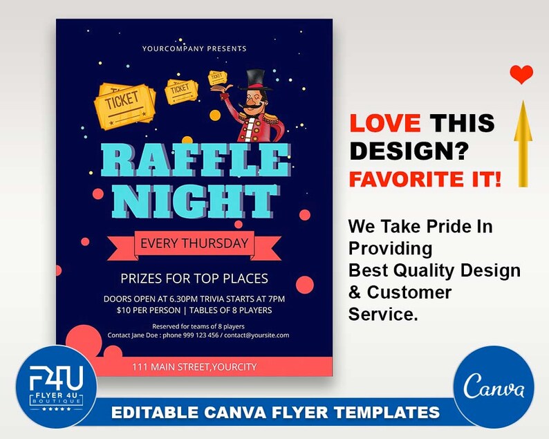Raffle Flyer DIY Canva Raffle Flyer Template 2022 Editable - Etsy