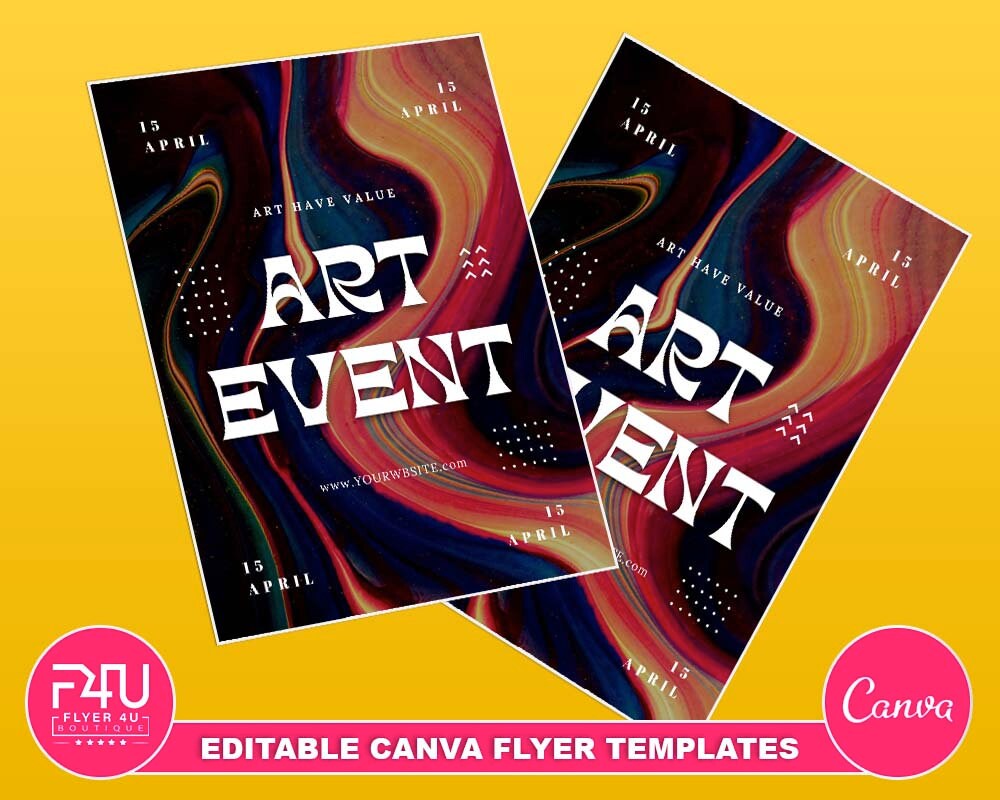 Art Event Flyer, DIY Canva Art Event Template, Editable US Letter Size ...