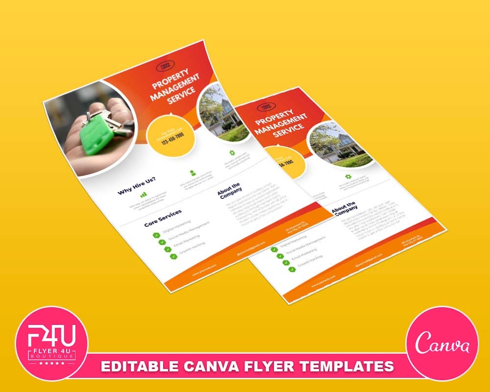 Property Management Service Flyer DIY Canva Property - Etsy