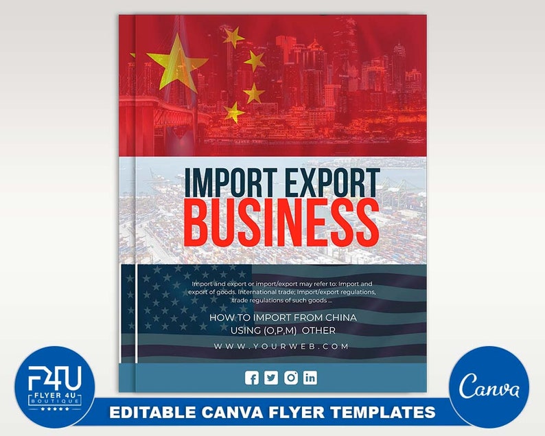 Import and Export Business Flyer DIY Canva Import and Export - Etsy