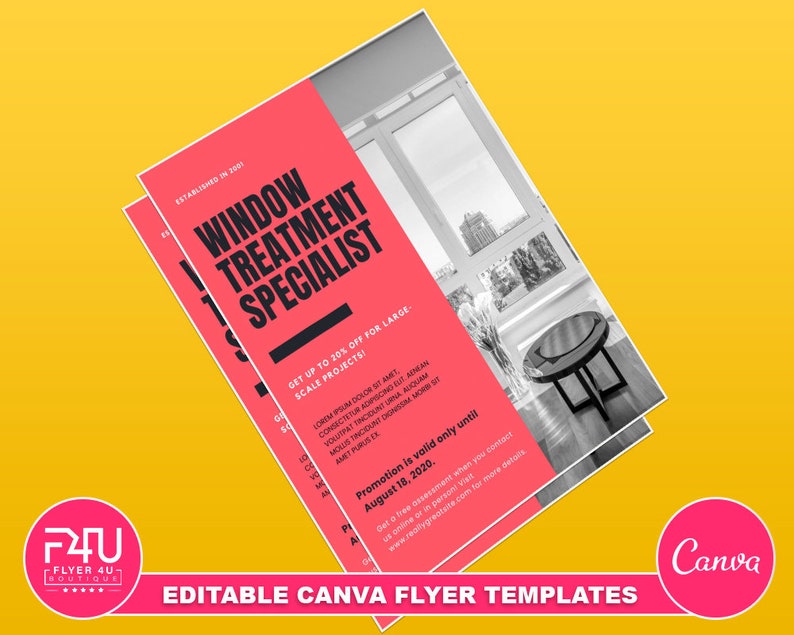Window Treatment Specialist Flyer DIY Canva Window Treatment - Etsy