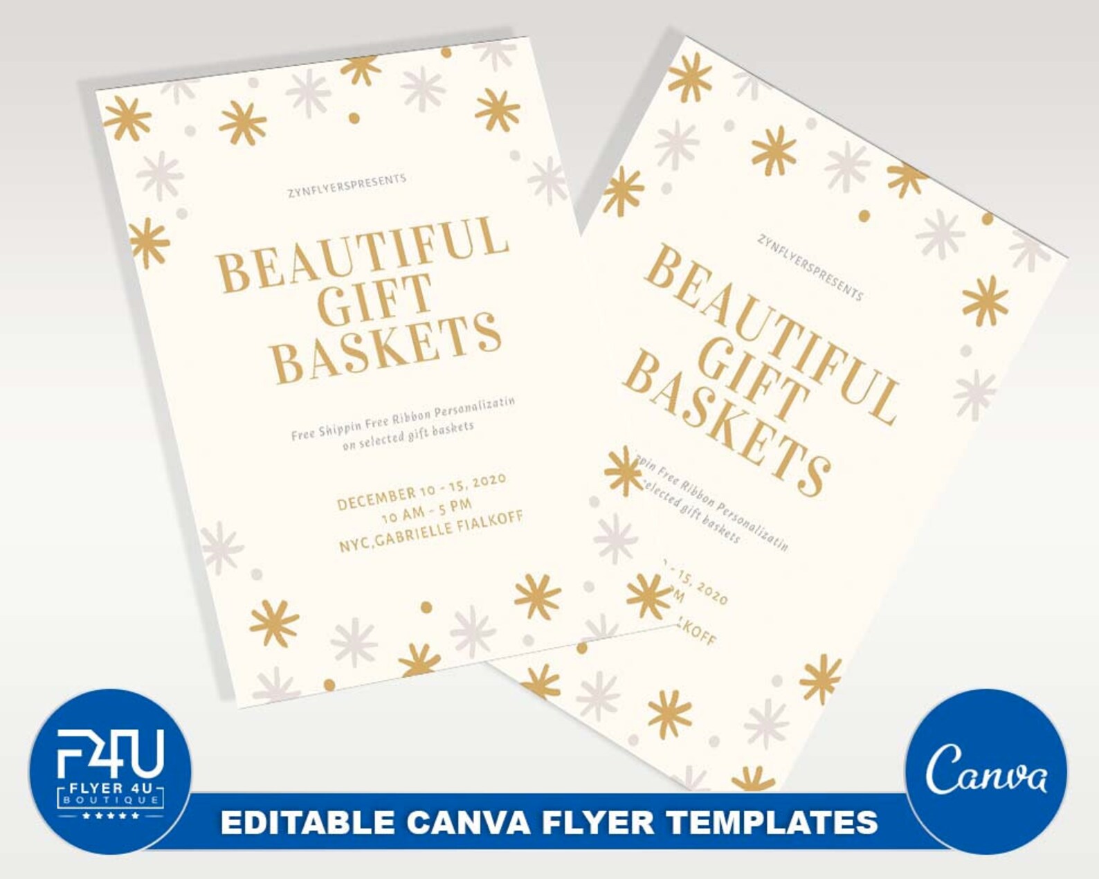 Gift Basket Flyer, DIY Canva Gift Basket Flyer Template 2022, Editable ...