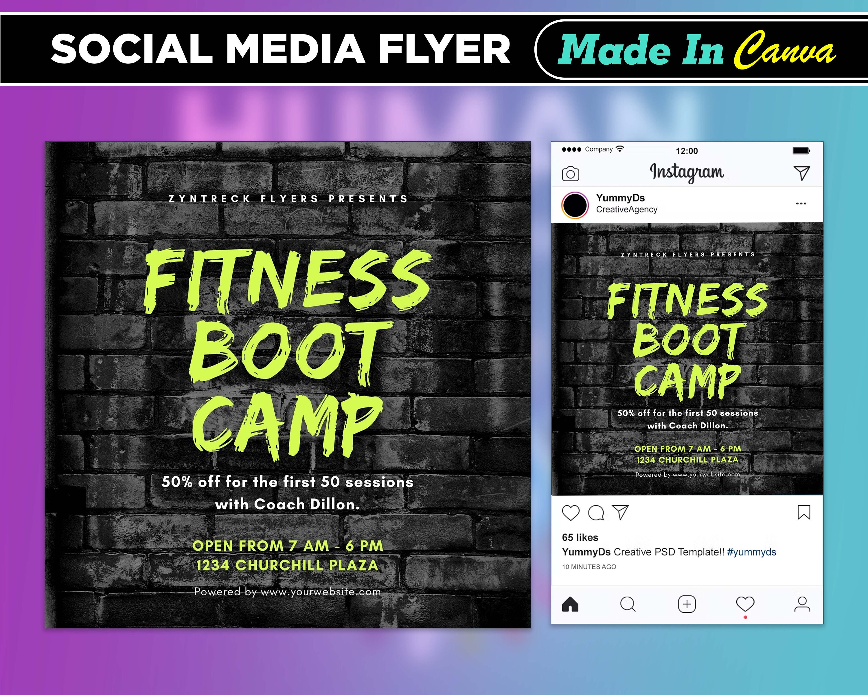 Boot Camp Flyer, DIY Canva Boot Camp Flyer Template 2022, Editable ...