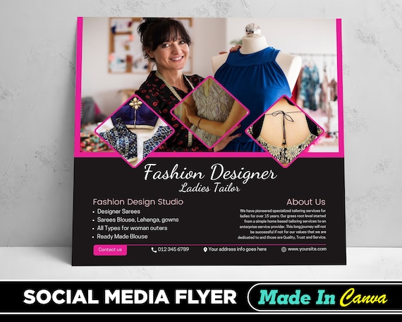 Ladies Tailoring Flyer DIY Canva Ladies Tailoring Flyer - Etsy