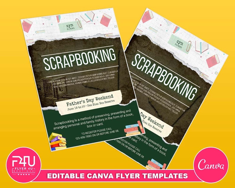 Scrapbooking Flyer, DIY Canva Scrapbooking Flyer Template 2022 ...