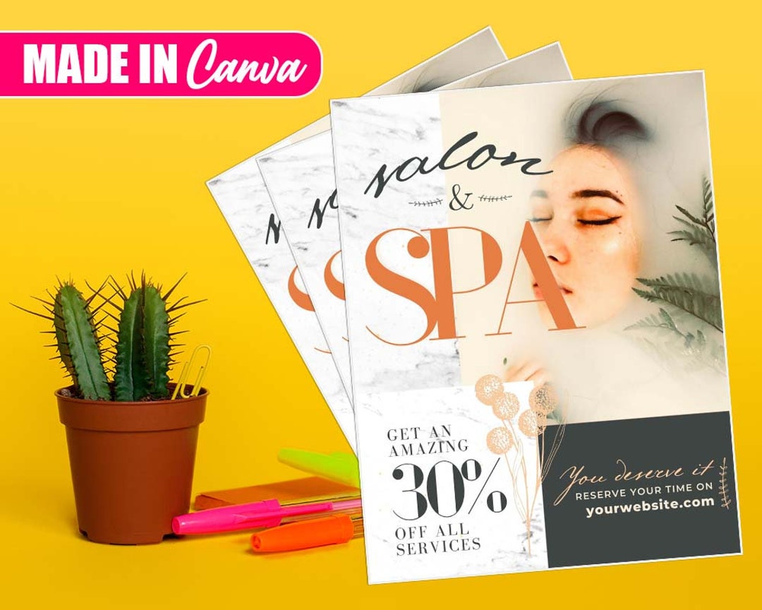 Spa Promotion Flyer, DIY Canva Spa Promotion Templates, Editable Canva ...