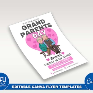 Grandparents Day Flyer, DIY Canva Grandparents Day Flyer Template 2022 ...
