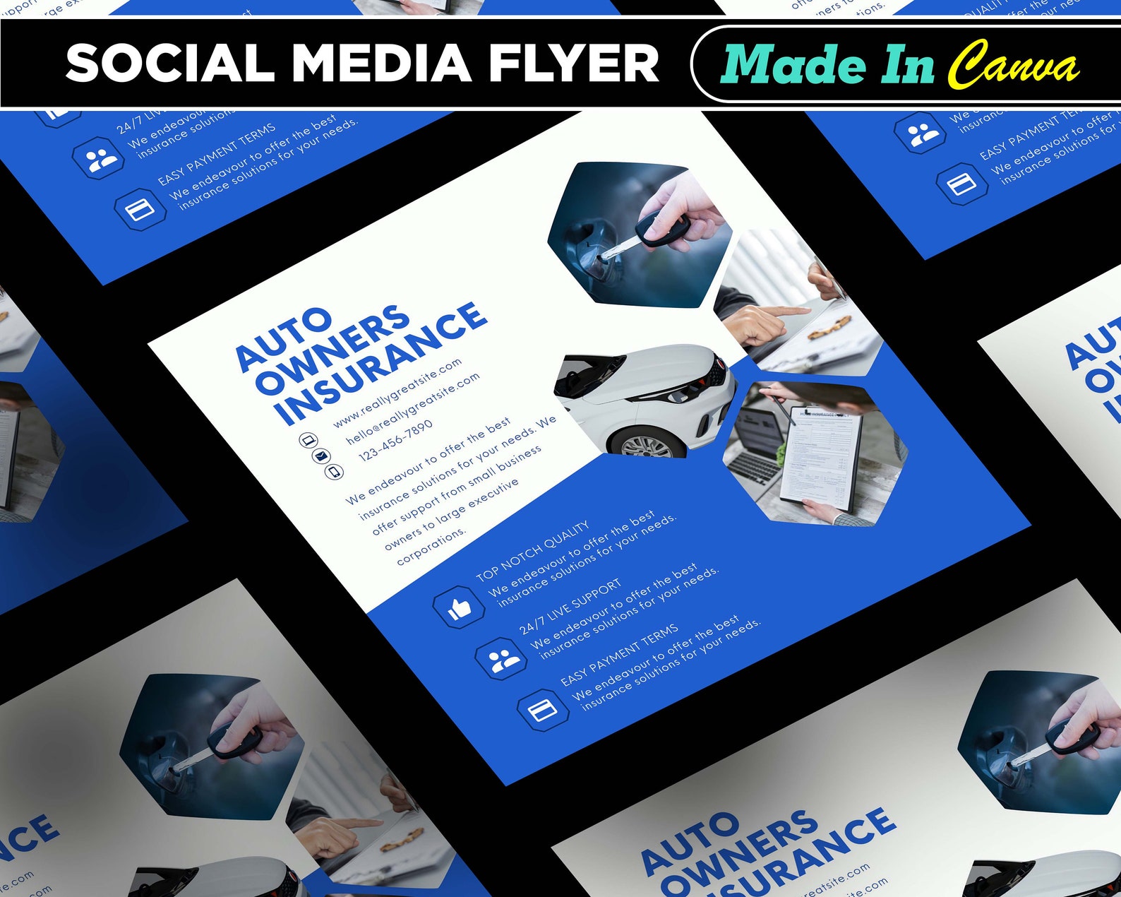 Auto Owners Insurance Flyer, DIY Canva Auto Owners Insurance Flyer ...