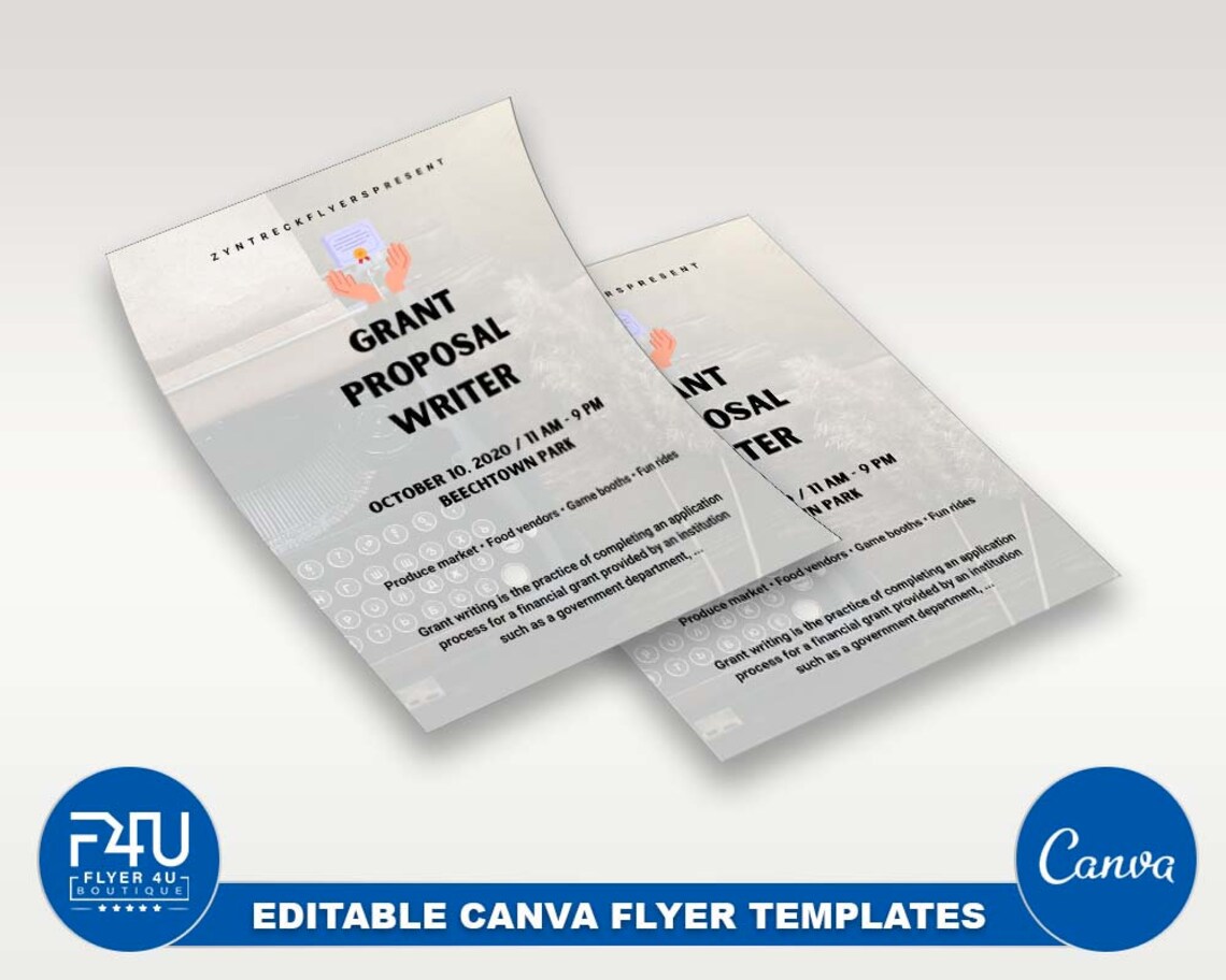 Grant Proposal Writer Flyer DIY Canva Grant Proposal Writer - Etsy
