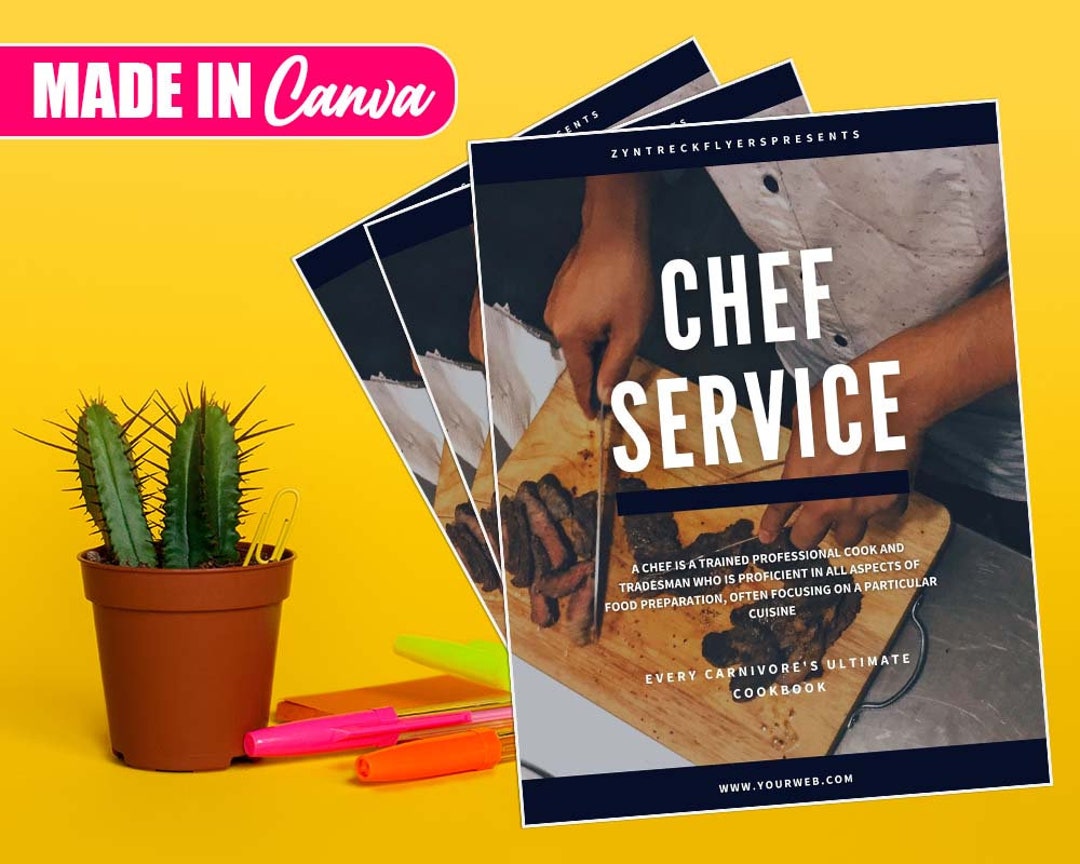 Chef Service Flyer, DIY Canva Chef Service Flyer Template 2022 ...