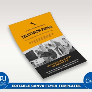 Television Repair Flyer DIY Canva Television Repair Flyer | Etsy
