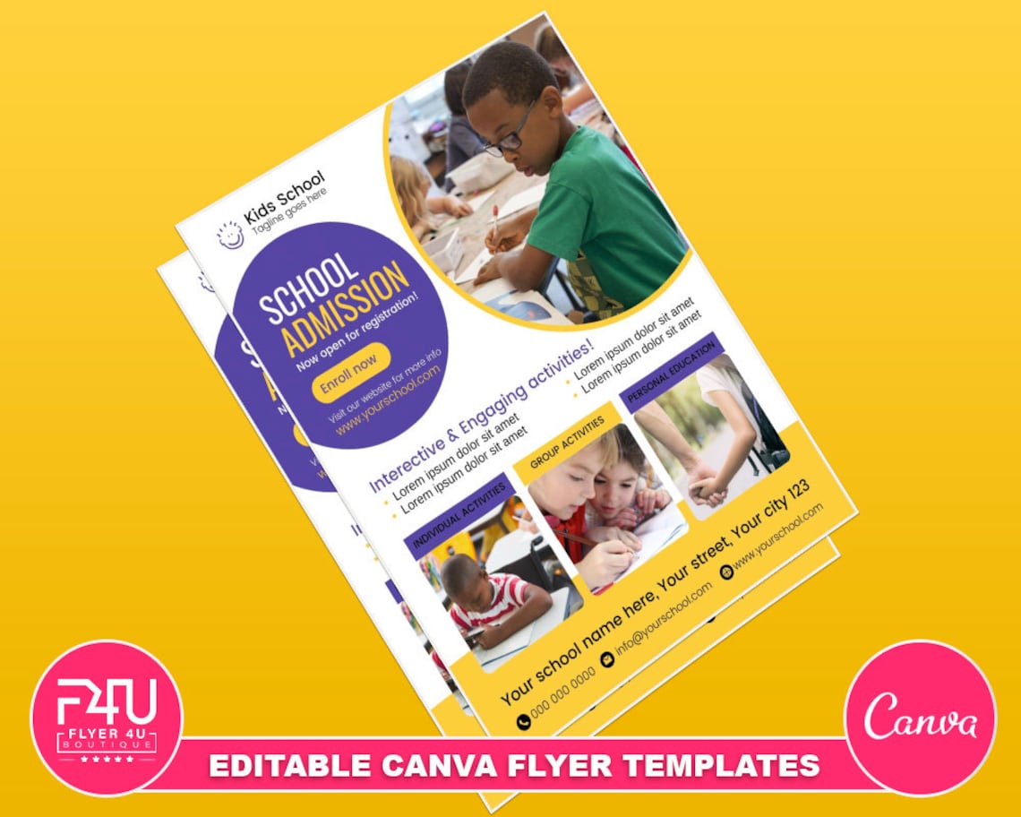 School Flyer DIY Canva School Flyer Template 2022 Editable - Etsy