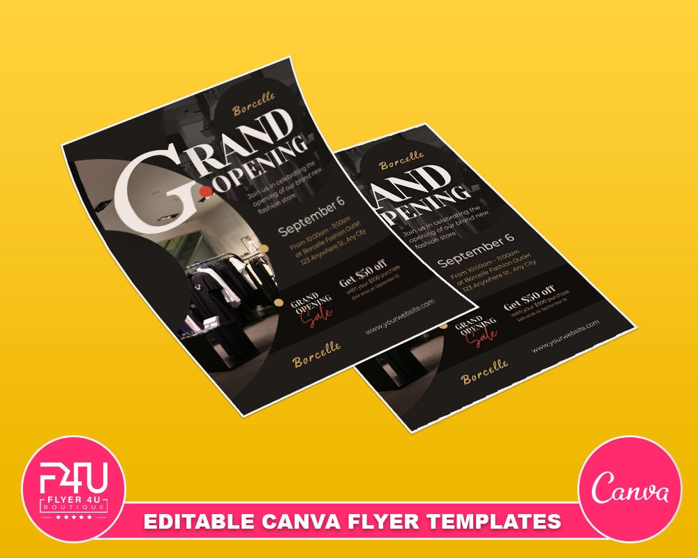 Grand Opening Business Flyer DIY Canva Business Grand Opening - Etsy