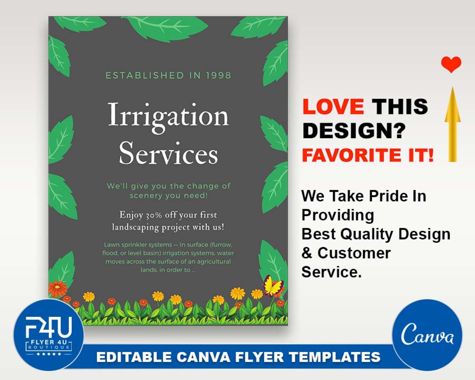 Irrigation Services Flyer DIY Canva Irrigation Servicesflyer - Etsy
