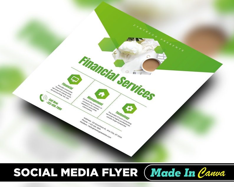 Financial Services Flyer, DIY Canva Financial Services Flyer Template ...