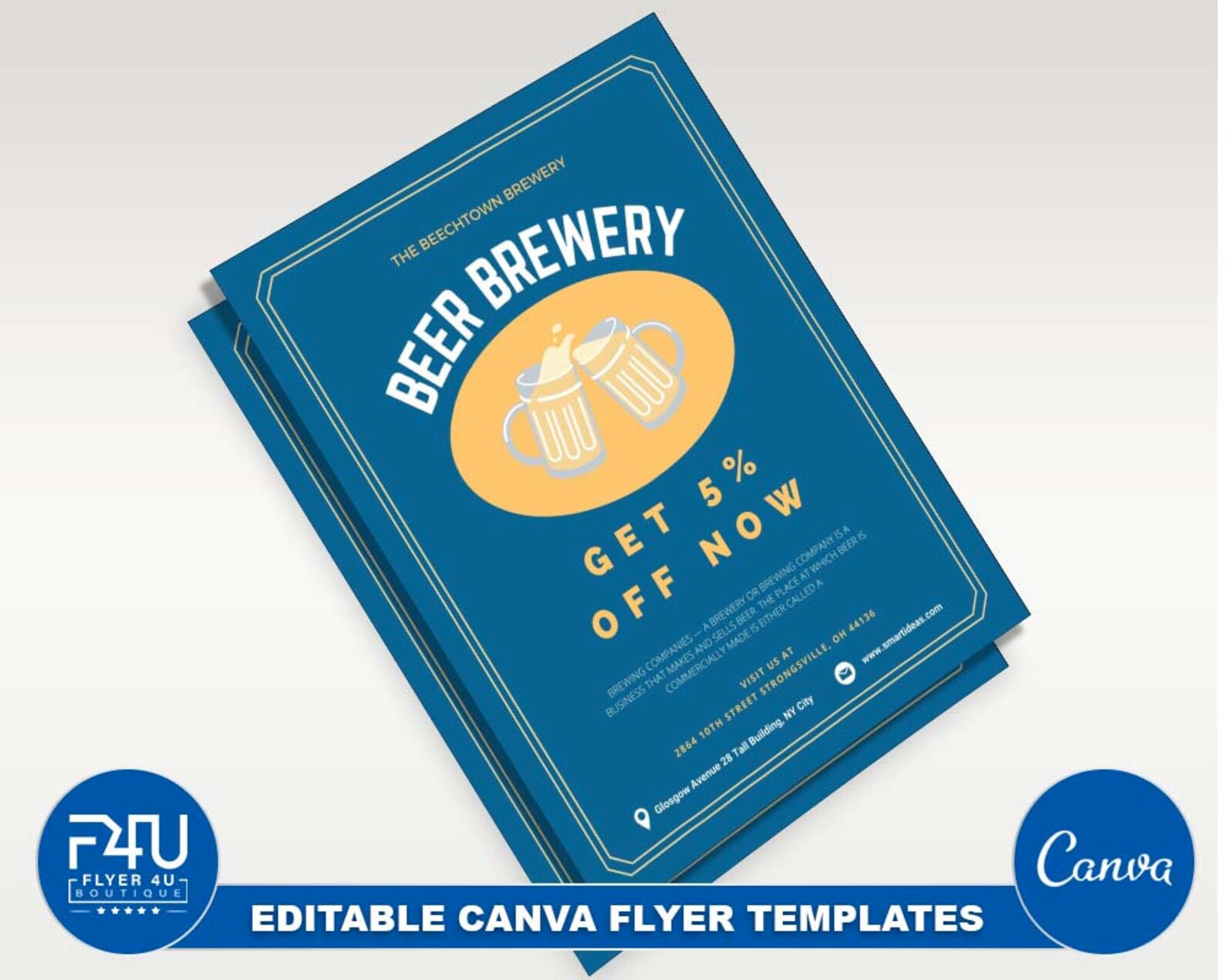 Beer Brewery Flyer DIY Canva Beer Brewery Flyer Template - Etsy