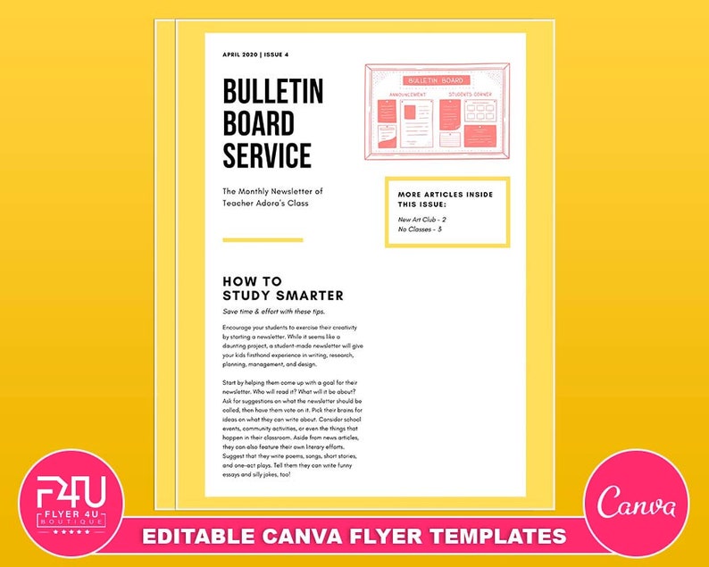 Bulletin Board Service Service Flyer, DIY Canva Bulletin Board Service ...