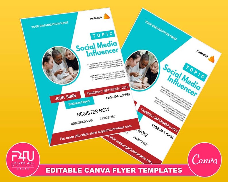 Social Media Influencer Flyer, DIY Canva Social Media Influencer ...