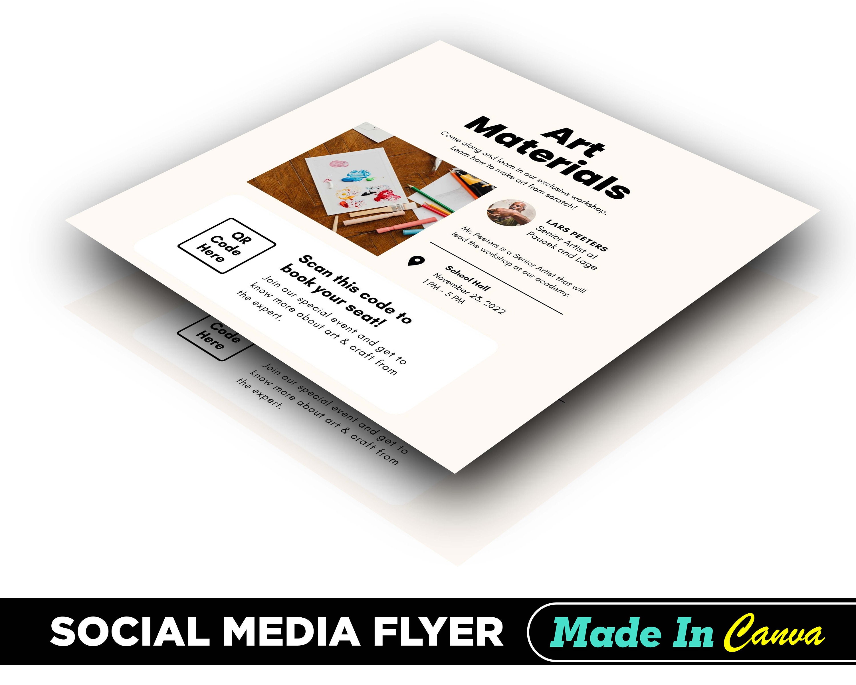 Art Materials Flyer DIY Canva Art Materials Flyer Template - Etsy
