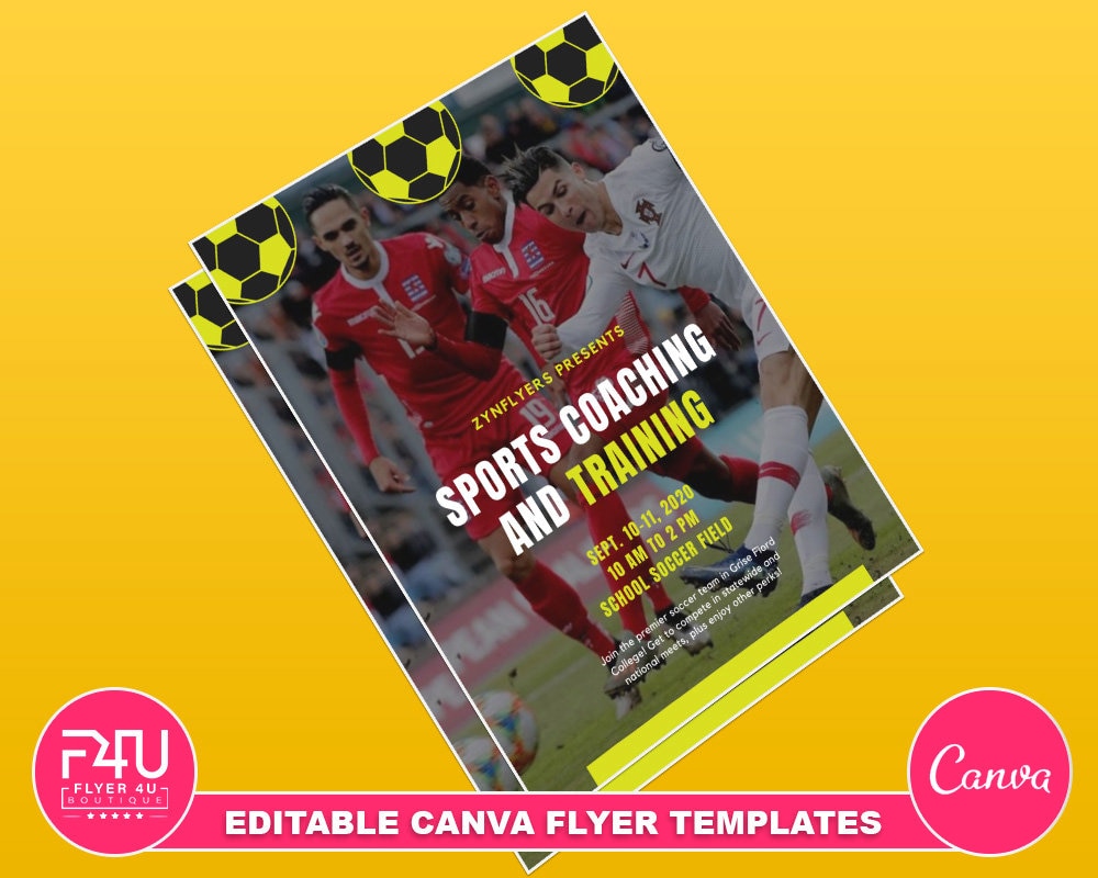 Sports Coaching and Training Flyer DIY Canva Sports Coaching - Etsy