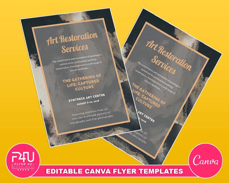 Art Restoration Flyer, DIY Canva Art Restoration Flyer Template 2022 ...
