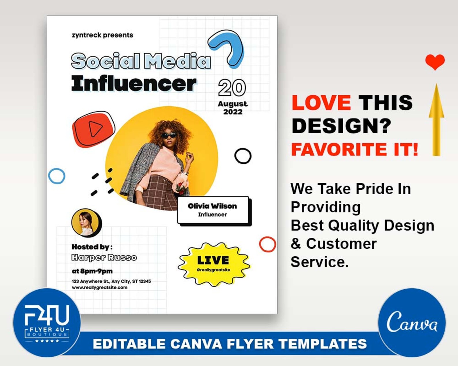 Social Media Influencer Flyer DIY Canva Social Media - Etsy