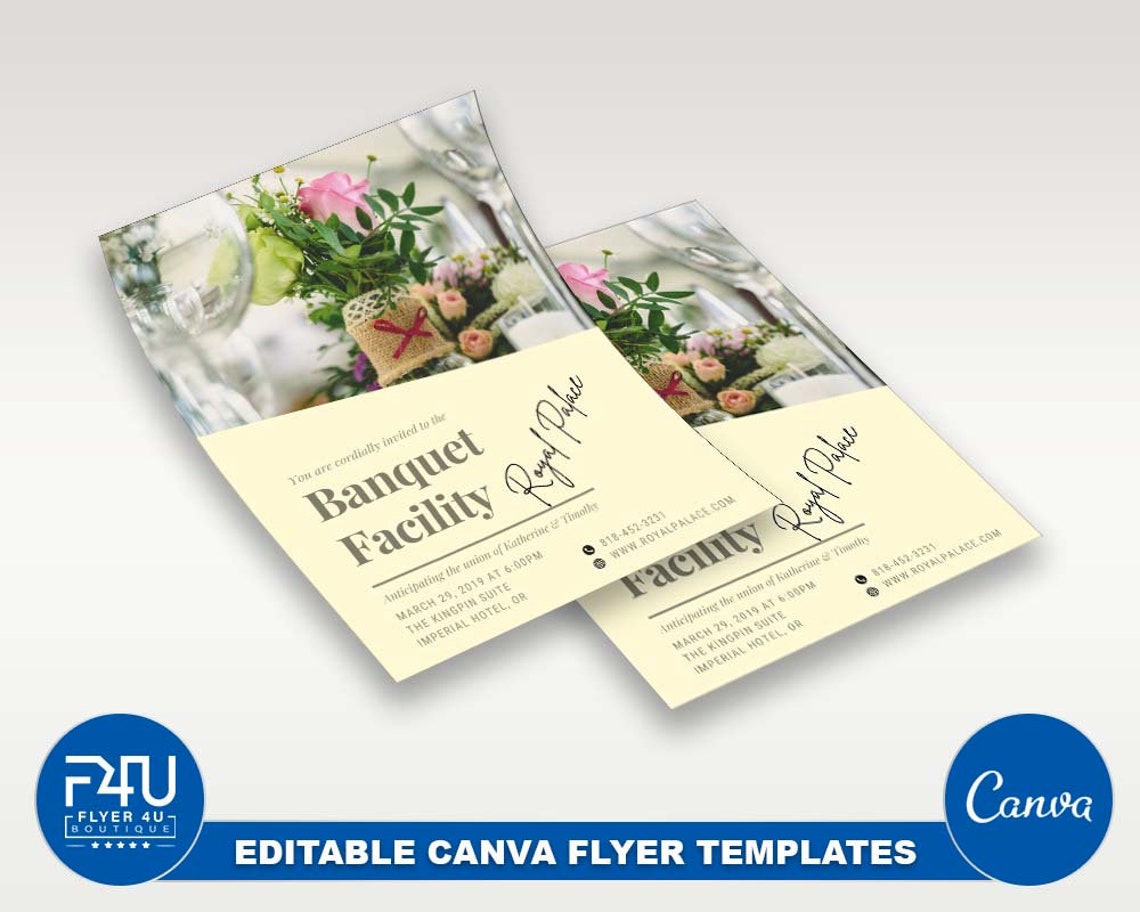 Banquet Facility Flyer DIY Canva Banquet Facility Flyer | Etsy