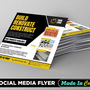 General Contractor Flyer, DIY Canva General Contractor Flyer Template ...