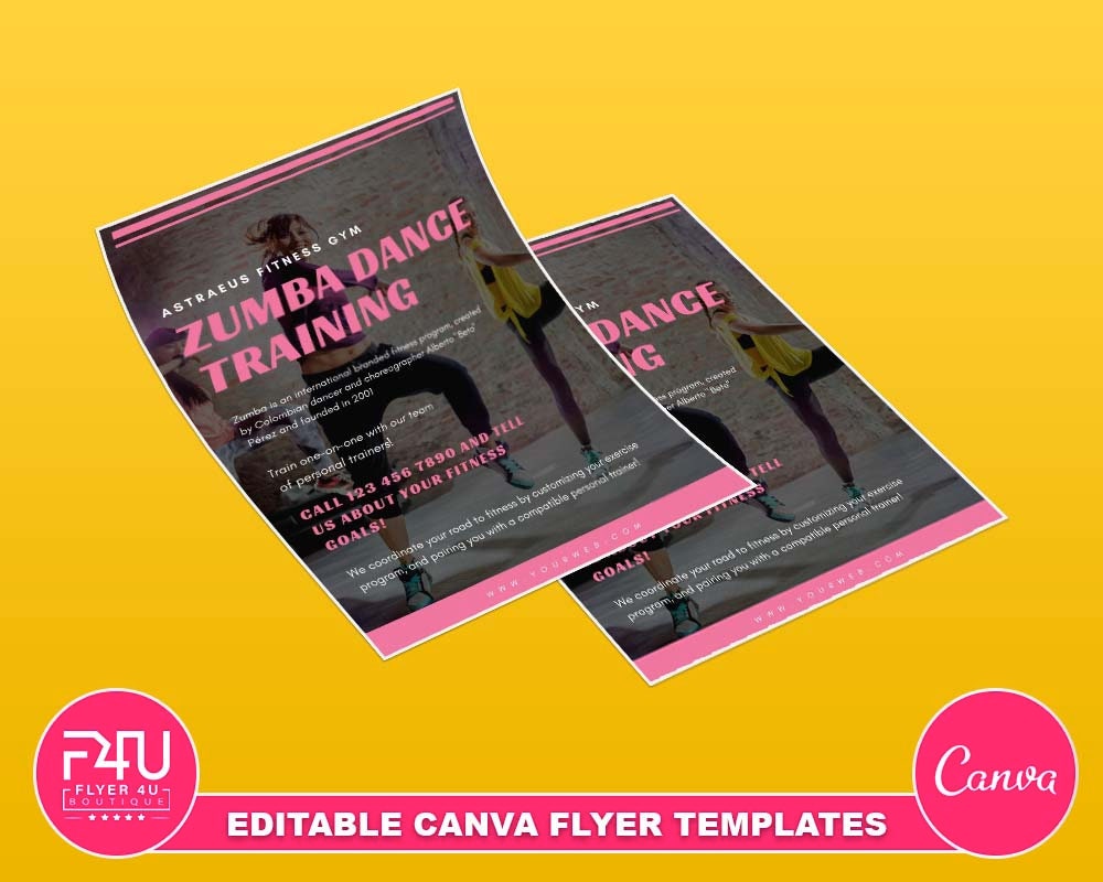 Zumba Dance Training Flyer DIY Canva Zumba Dance Training - Etsy