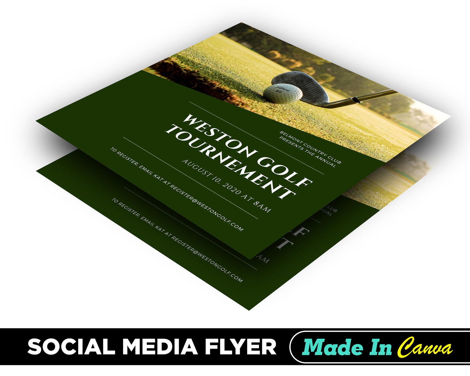 Golf Tournament Flyer DIY Canva Golf Tournament Templates - Etsy