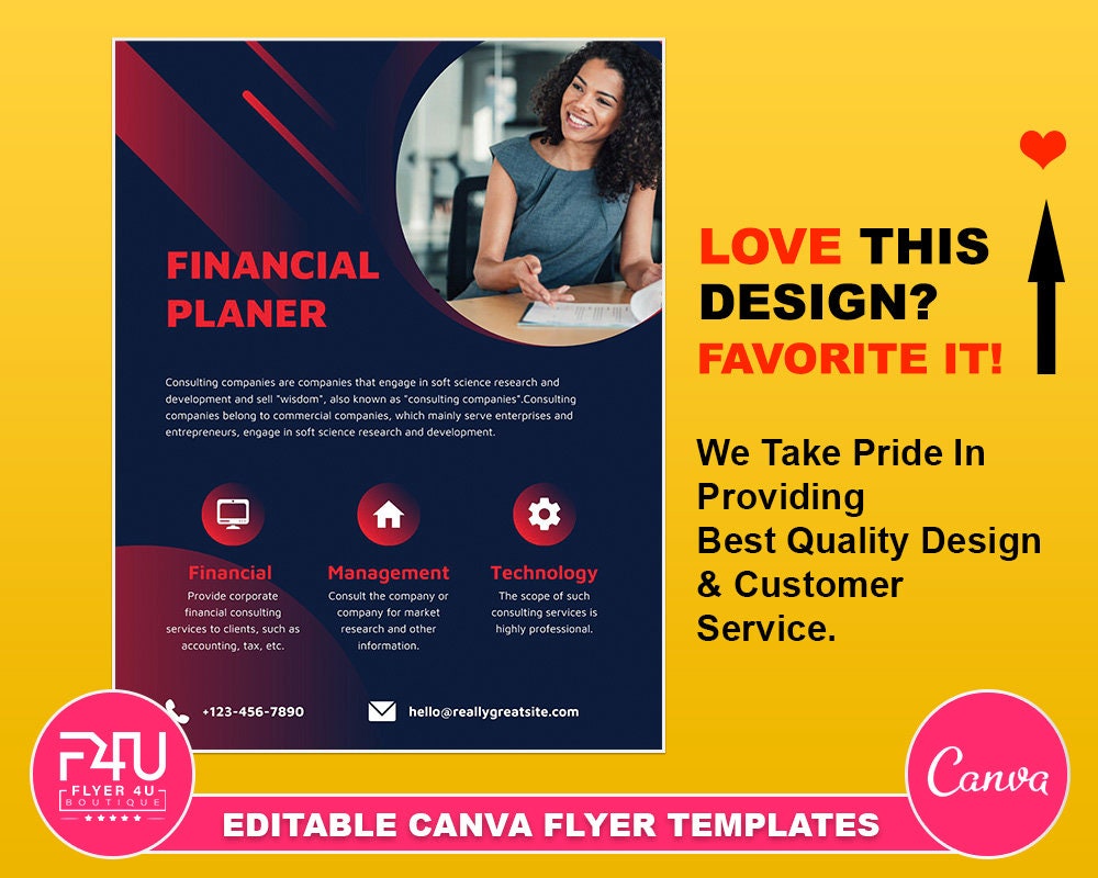 Financial Planer Flyer DIY Financial Planer Writer Flyer - Etsy