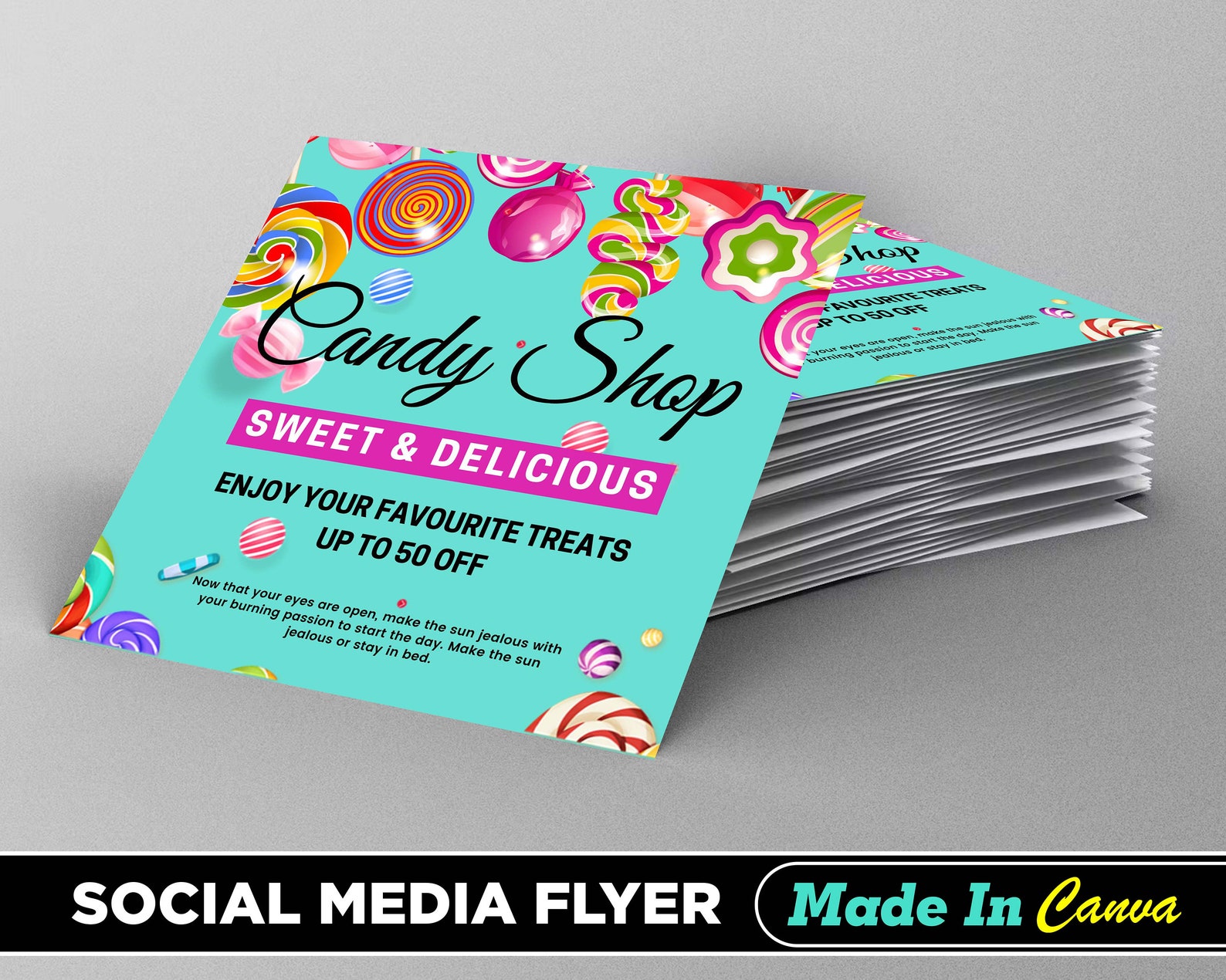 Candy Shop Flyer DIY Canva Candy Shop Flyer Template 2022 - Etsy