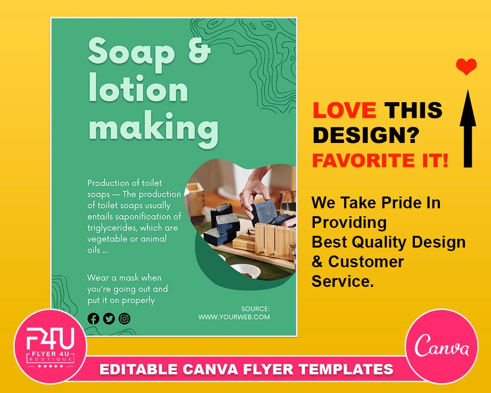 Lotion & Soap Making Flyer, DIY Canva Lotion and Soap Making Flyer ...