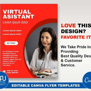 Virtual Assistant Flyer, DIY Canva Virtual Assistant Flyer Template ...