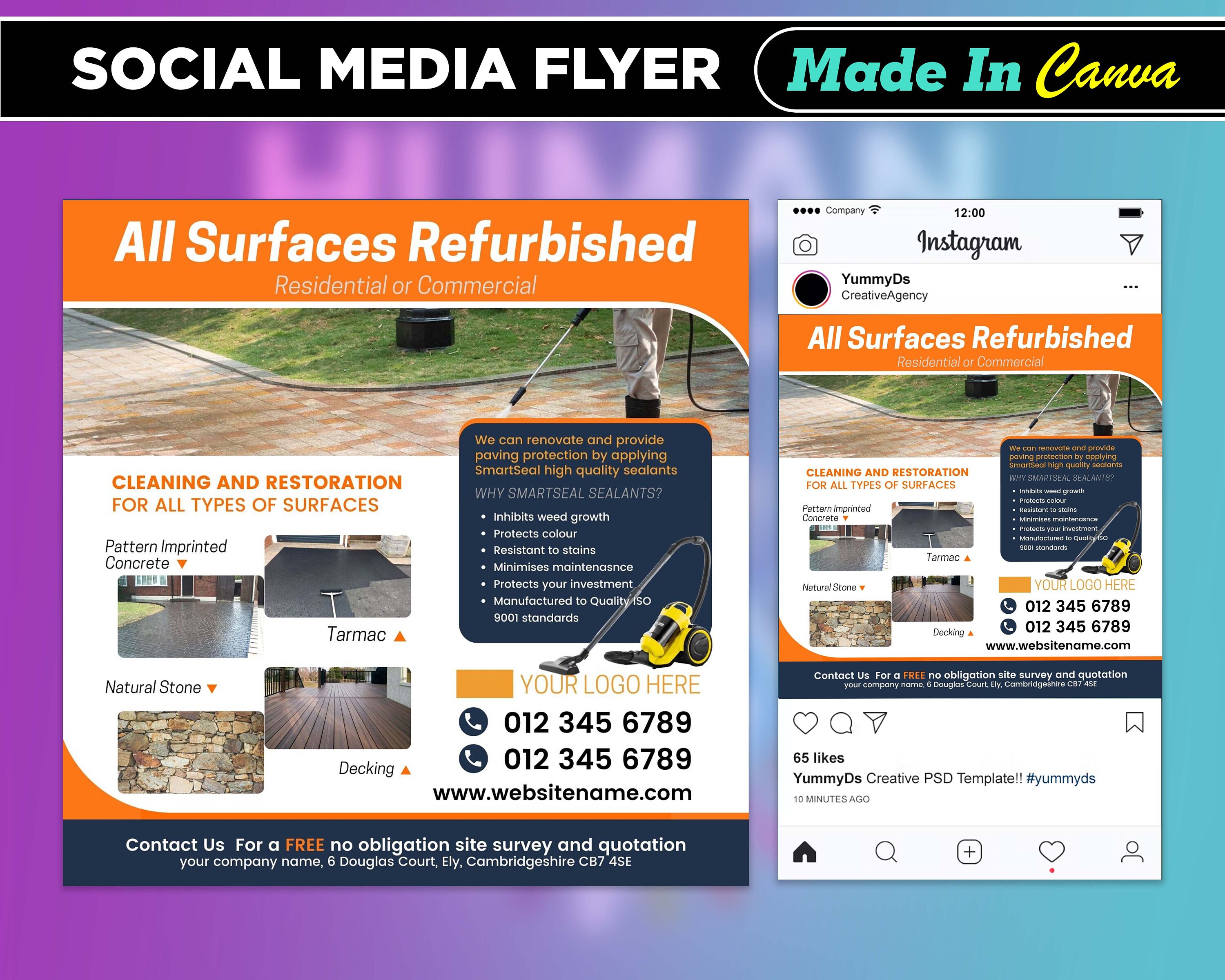 Driveway Cleaning Flyer, DIY Canva Driveway Cleaning Flyer Template ...