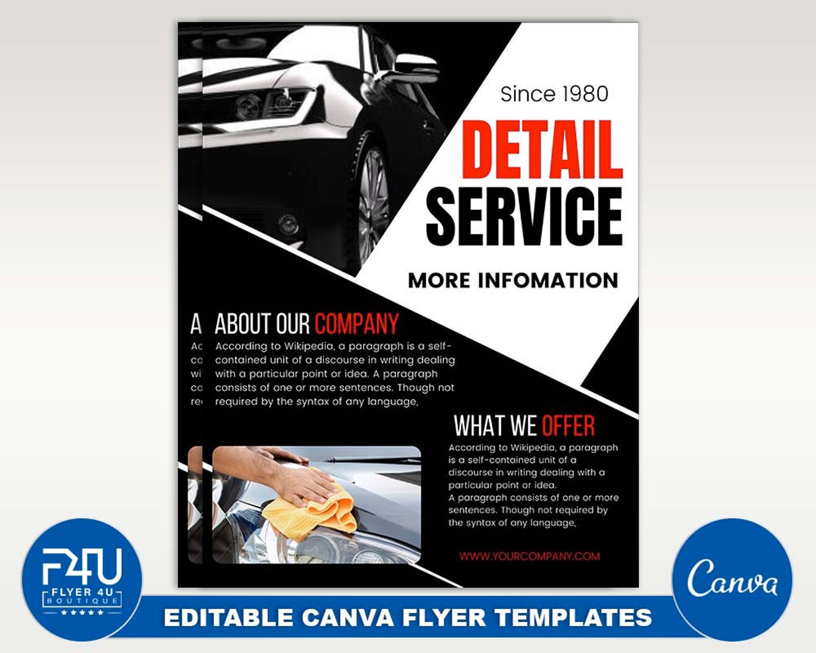 Auto Mobile Flyer, DIY Canva Auto Mobile Flyer Template 2022, Editable ...