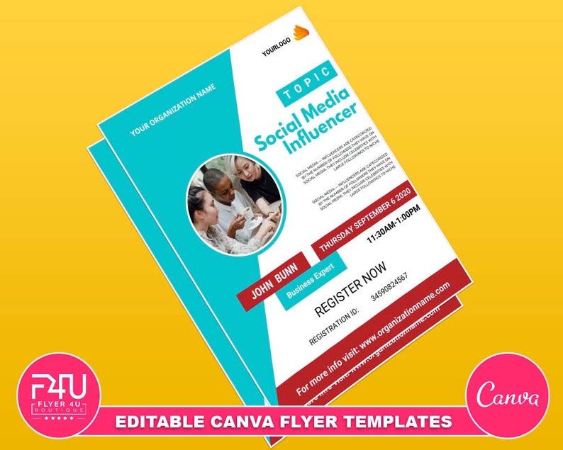 Social Media Influencer Flyer, DIY Canva Social Media Influencer ...